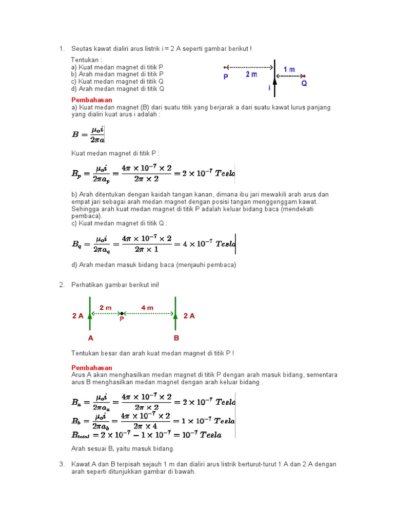 Jawaban Latihan Soal Medan Magnet | PDF