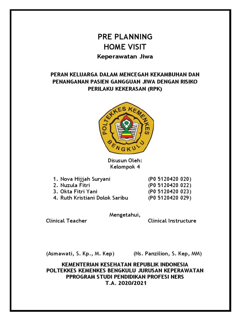 Preplanning Home Visit | PDF | Pengembangan Diri