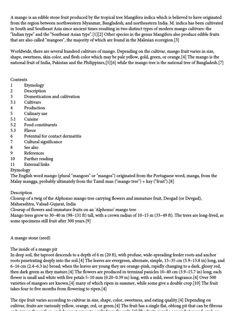 Mango Notes | PDF | Mango | Trees
