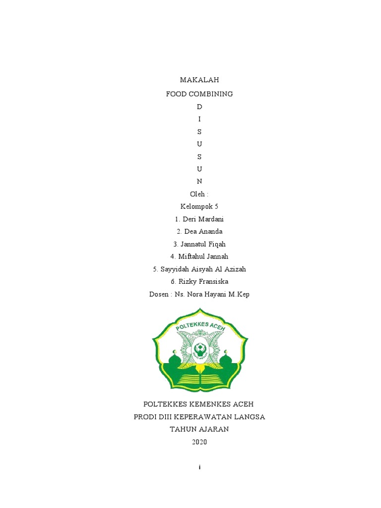 Menu Food Combining untuk Pemula | PDF