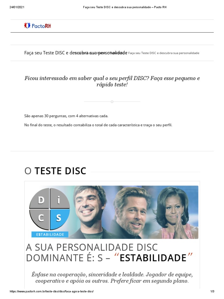 Teste DISC - de Personalidade | PDF