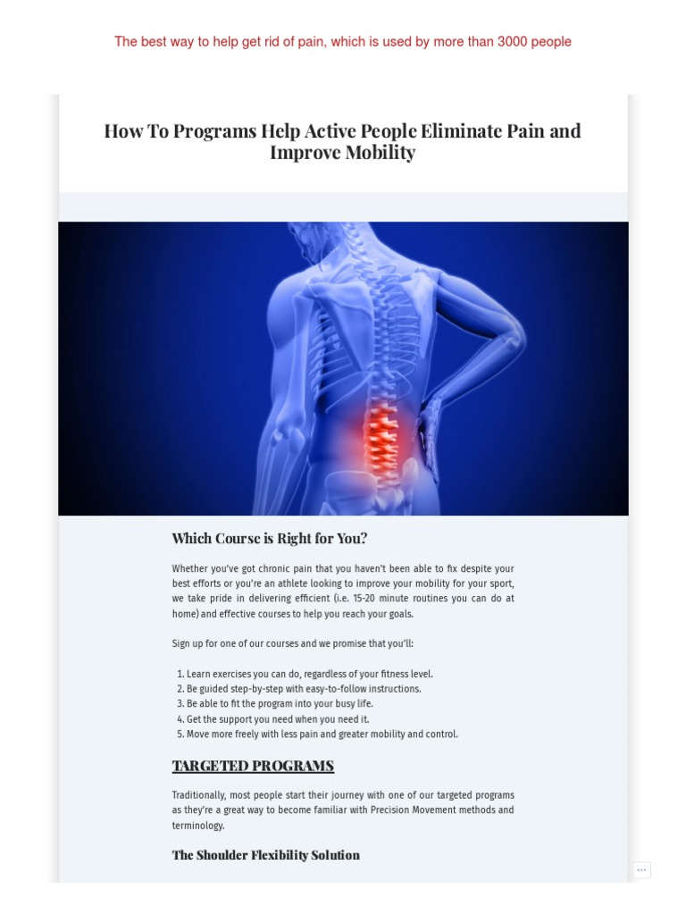How To Programs Help Active People Eliminate Pain and Improve Mobility ...