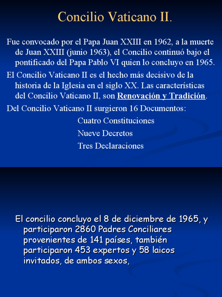 Concilio Vaticano II: Renovación y Documentos | PDF | Concilio Vaticano ...