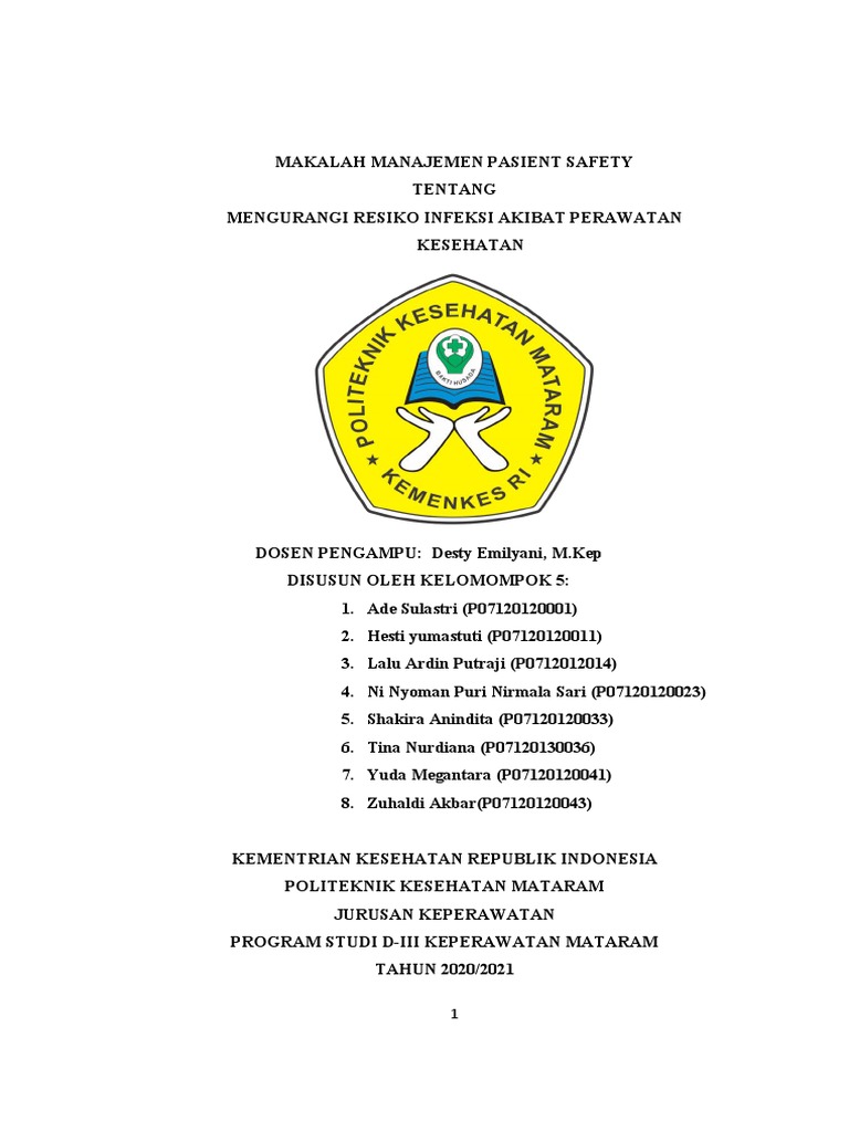 Makalah Manajemen Patient Safety (KLP 5 Bu Mar) | PDF | Sains & Matematika Makalah Manajemen Patient Safety (KLP 5 Bu Mar) | PDF | Sains & Matematika