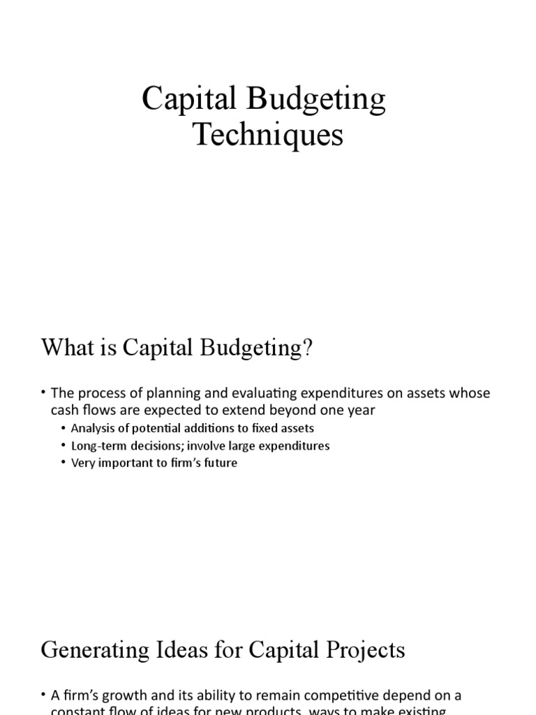 Capital Budgeting | PDF | Capital Budgeting | Net Present Value