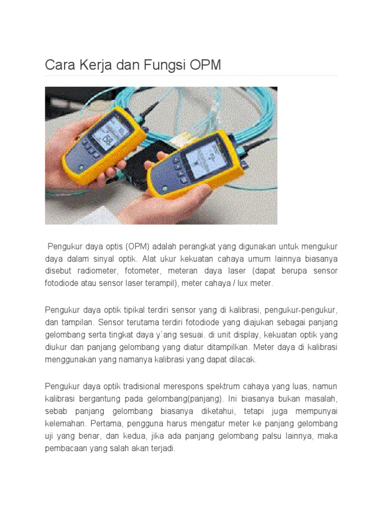 Cara Kerja Dan Fungsi OPM | PDF
