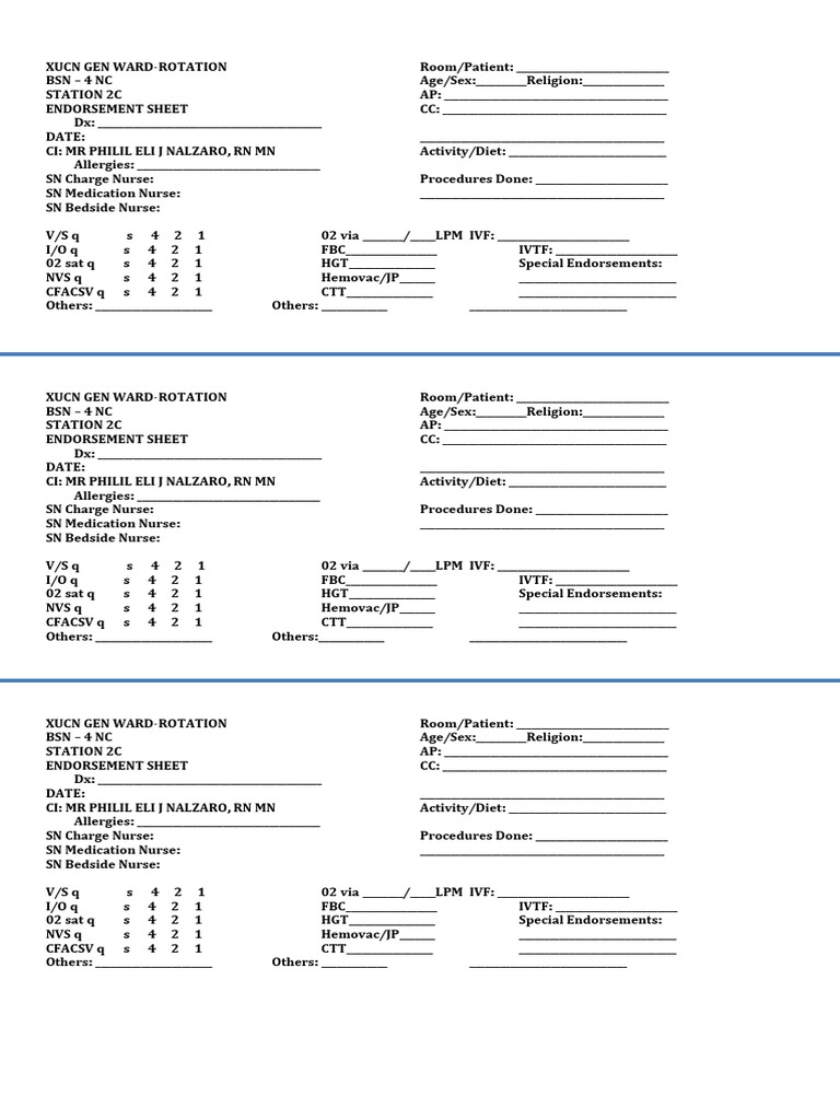 Endorsement Sheet 1 | PDF | Nursing | Employment