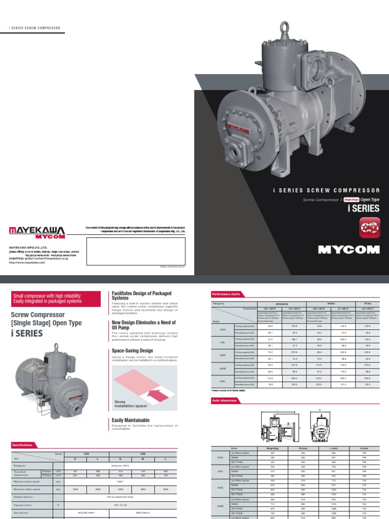 I Series Screw Compressor | PDF | Mechanical Engineering | Home Appliance