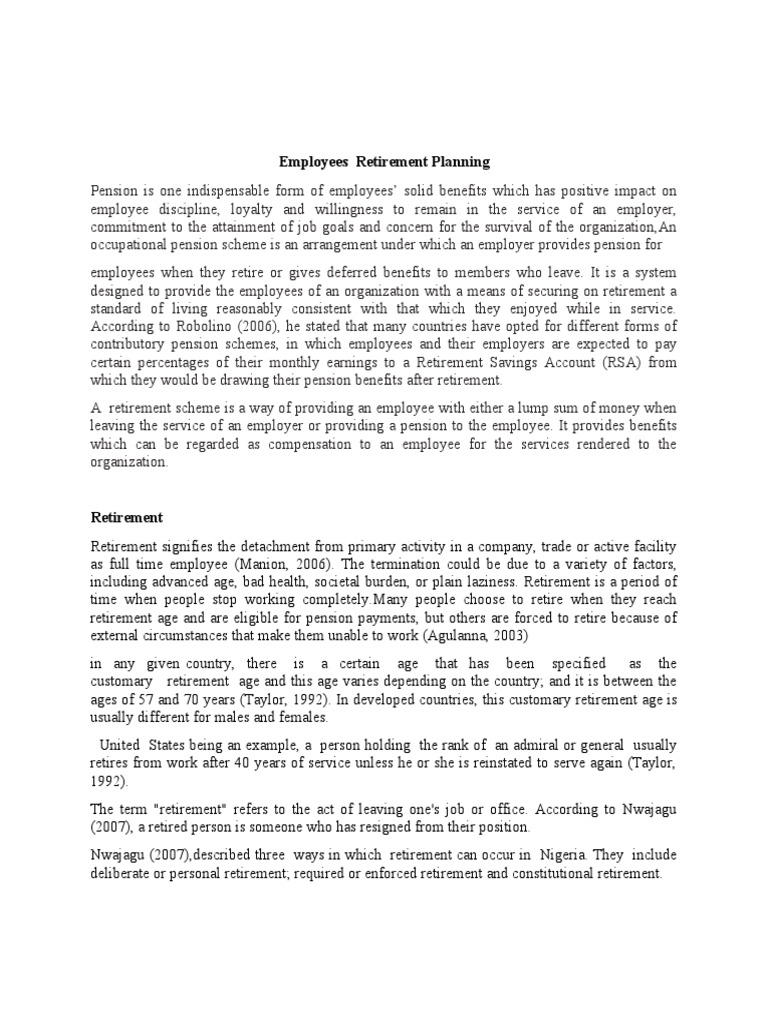 Employees Retirement Planning Guide | PDF | 401(K) | Pension