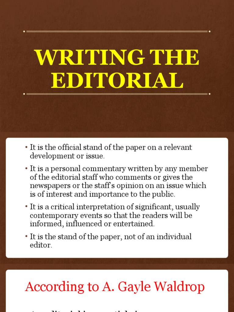 Essentials of Writing an Editorial | PDF | Newspapers | News