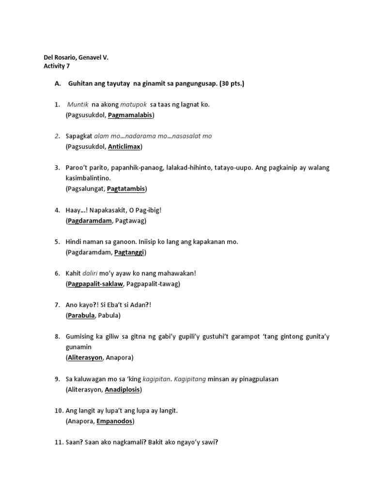 Activity 7 Tayutay | PDF