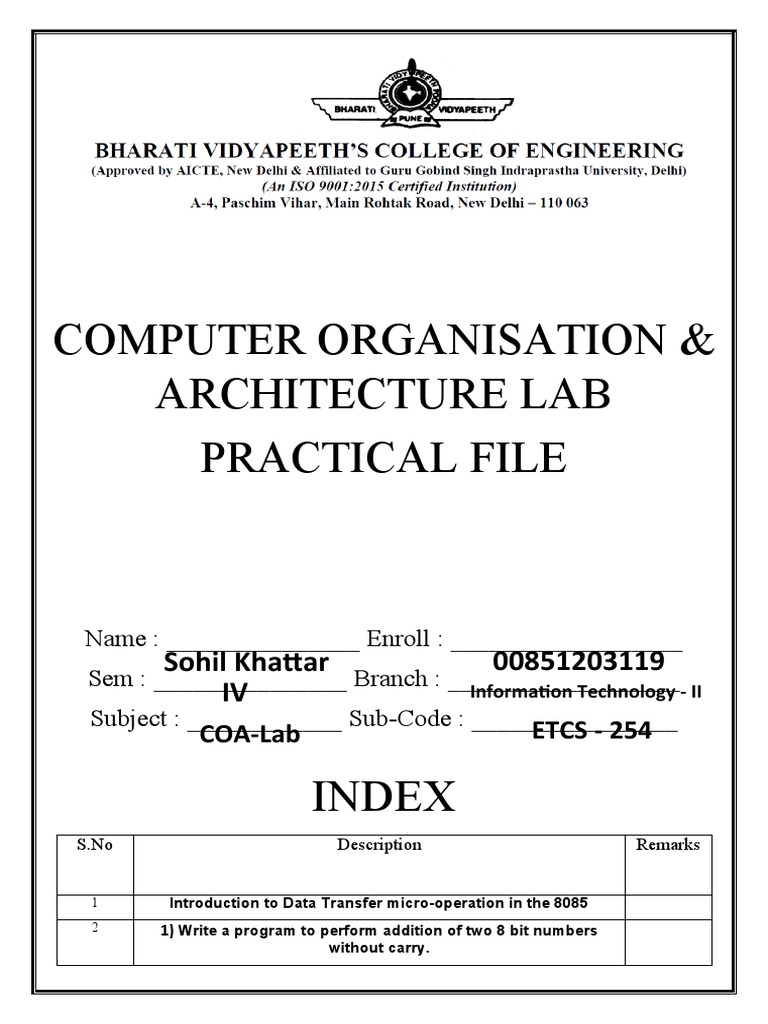8085 Microprocessor Lab Programs | PDF | Computers