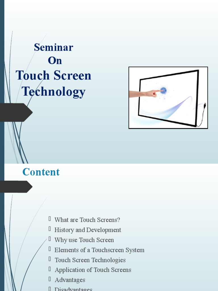 Touch Screen Technology | PDF | Touchscreen | Electricity