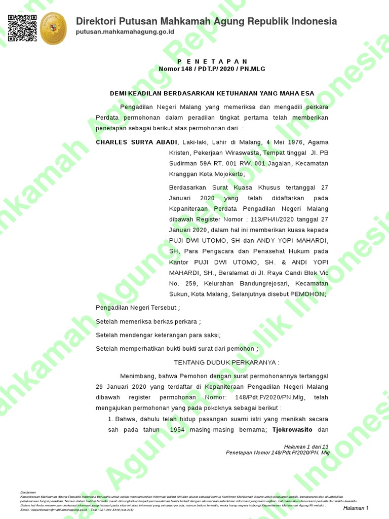 Putusan - 148 - Pengampuan NO | PDF