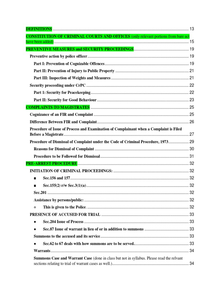 CRPC Ese Notes | PDF | Bail | Prosecutor