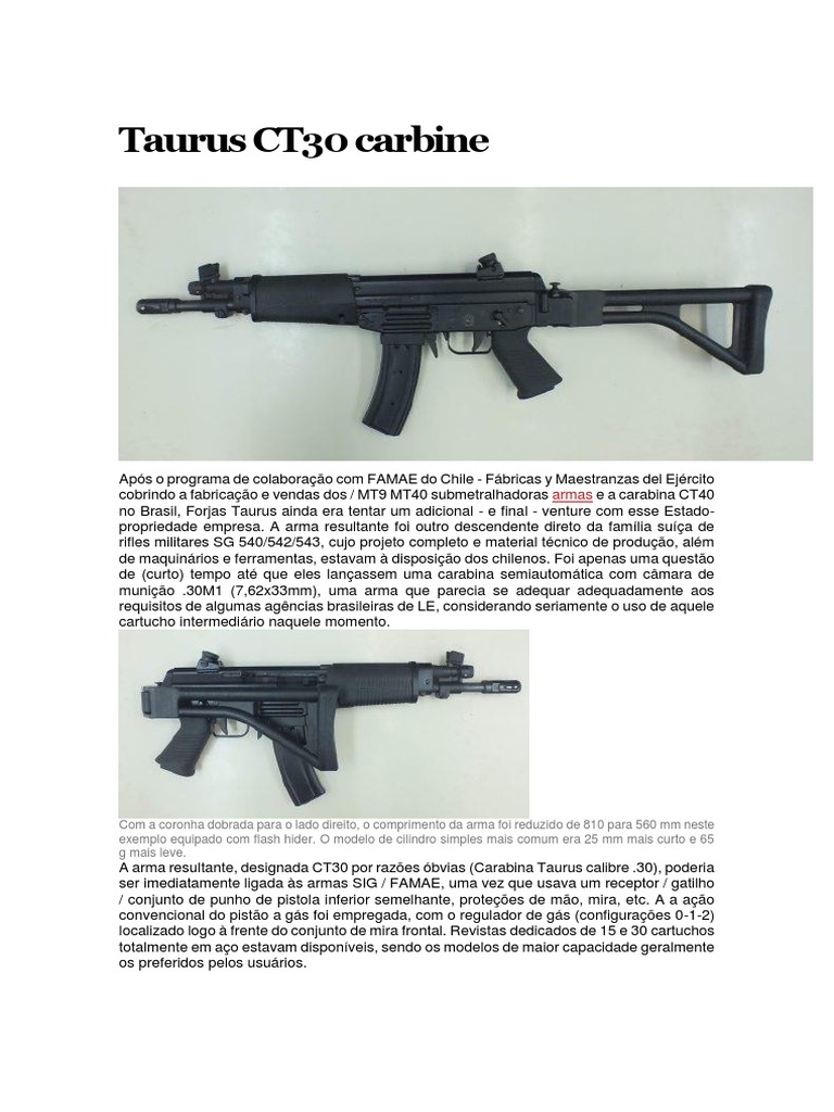 A Carabina Taurus-FAMAE CT30: Uma Parceria Brasileiro-Chilena de Curta ...