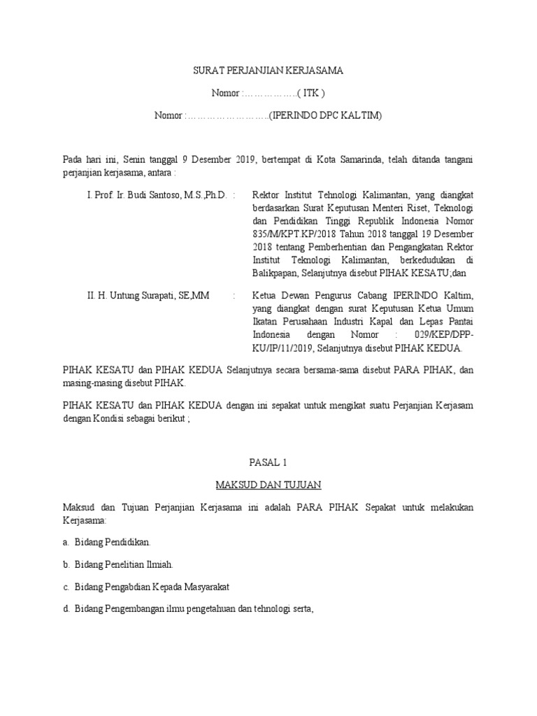 SPK Iperindo Kaltim & Itk 2019 | PDF