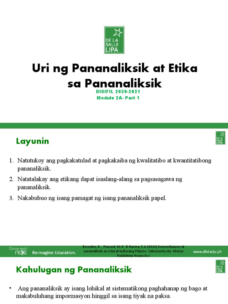 Module 2A - Uri NG Pananaliksik (Part 1) | PDF