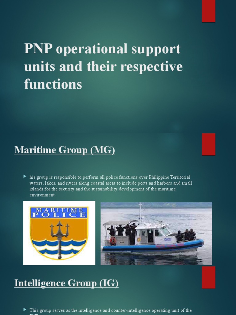 PNP Operational Support Units and Their Respective Functions | PDF ...