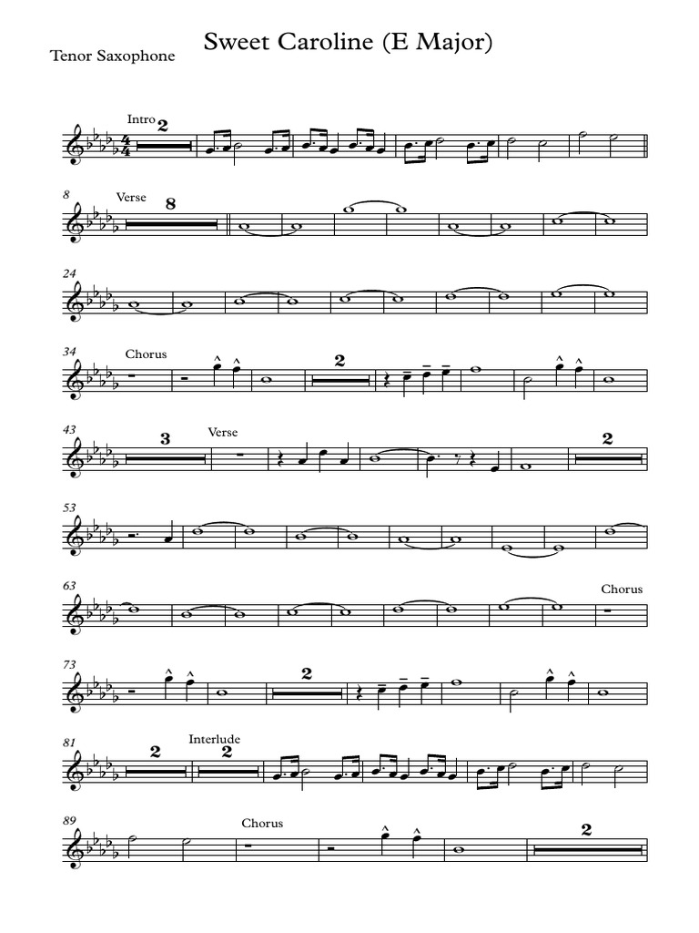Sweet Caroline - Parts | PDF