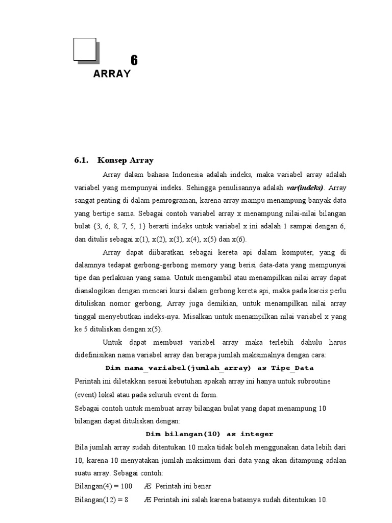 Modul 6 Array Pdf 