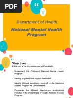 National Mental Health Program (DOH) | PDF | Public Health | Health Policy