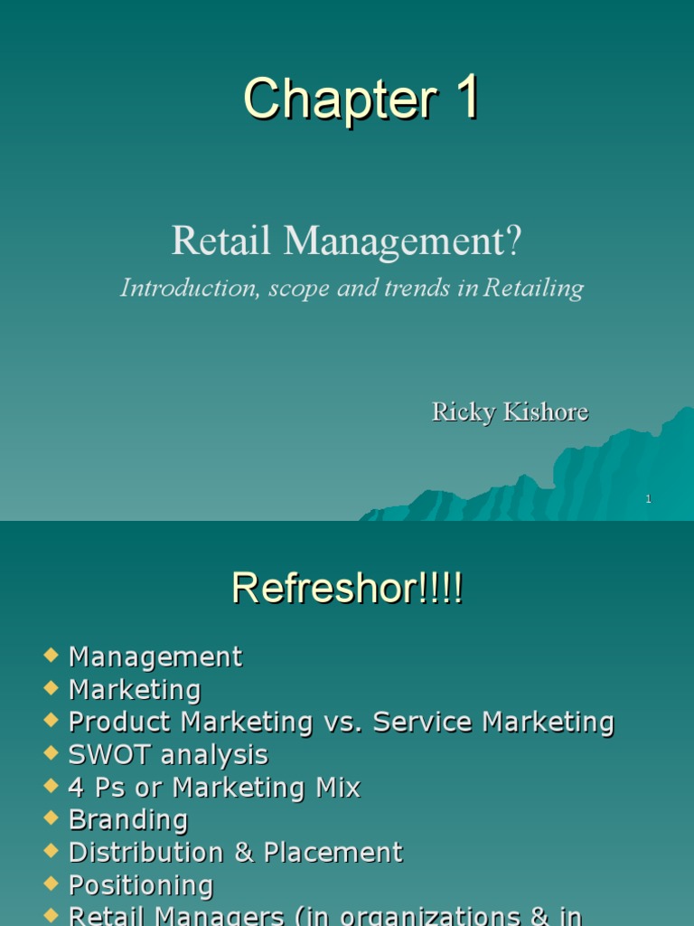 CHPT 1 - Retail Management | PDF | Retail | Marketing