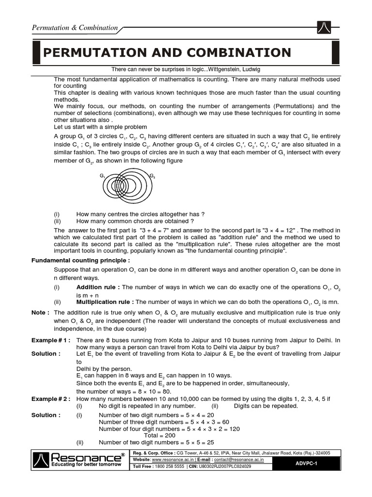 Permutation and Combination Sheet | PDF | Mathematics | Number Theory