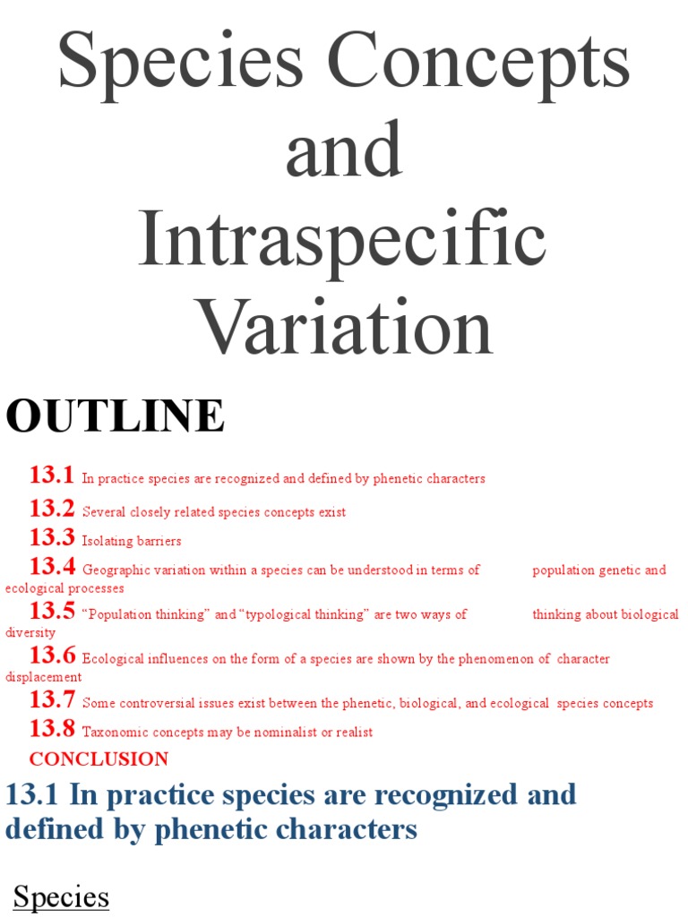 Species Concepts and Intraspecific Variation | Download Free PDF ...