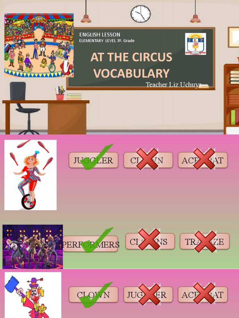 At The Circus Vocabulary: English Lesson | PDF