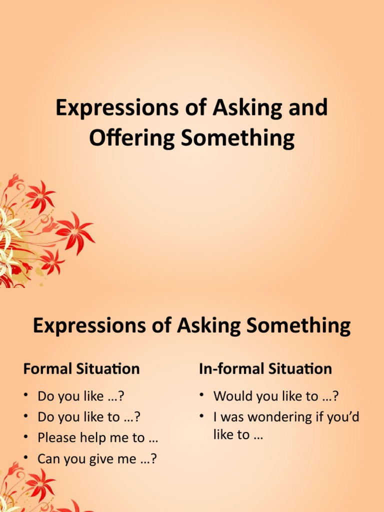 Expressions of Asking and Offering Something | PDF | Self-Improvement ...