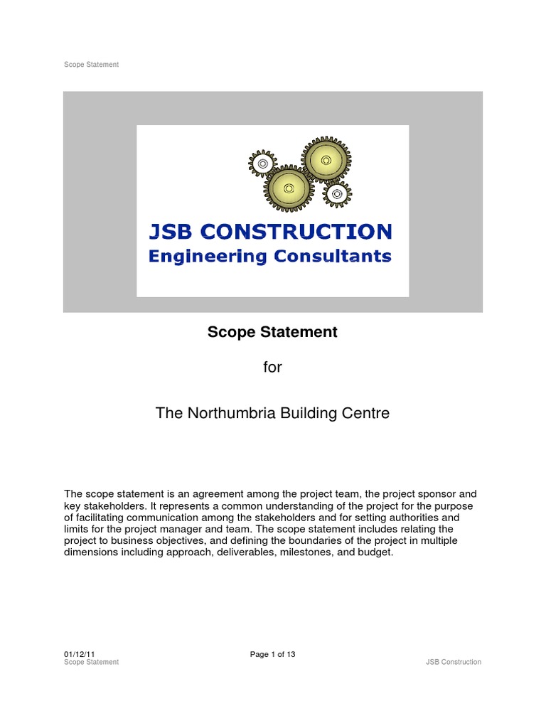 Construction Project Scope Statement | PDF | Project Management | Economies