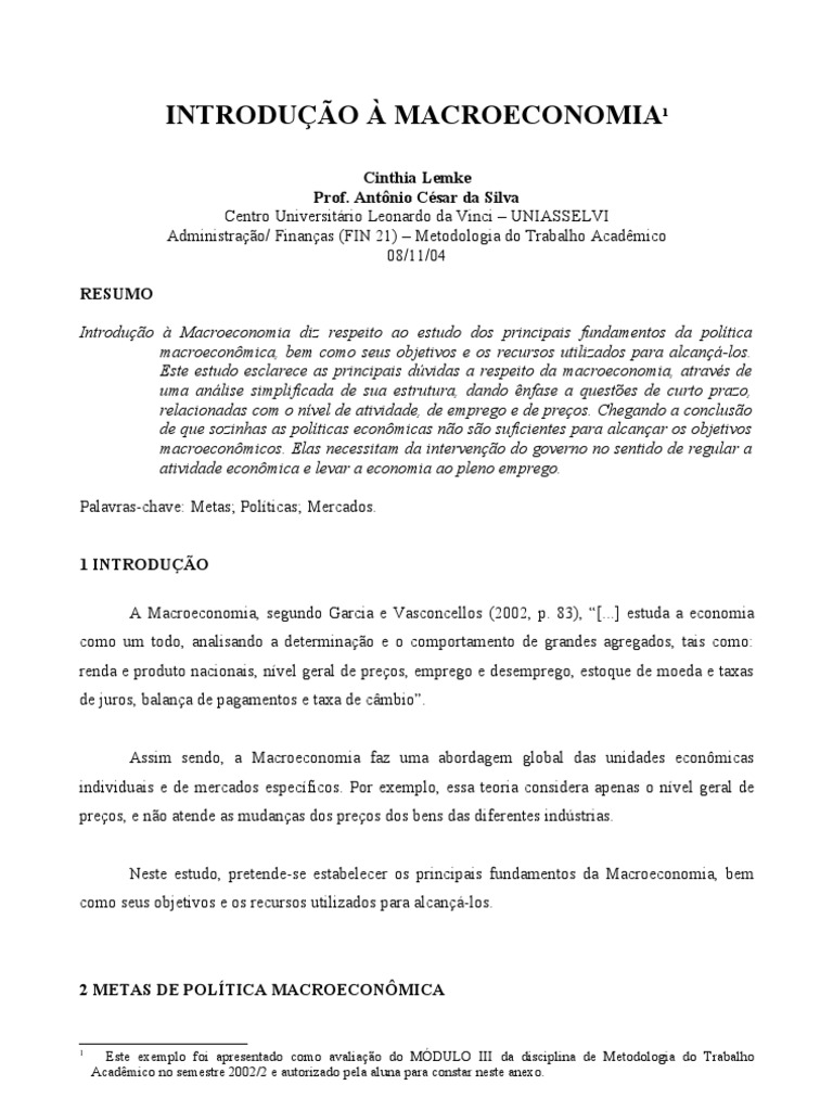 EXEMPLO DE UM ARTIGO CIENTIFICO ( Modelo Paper)