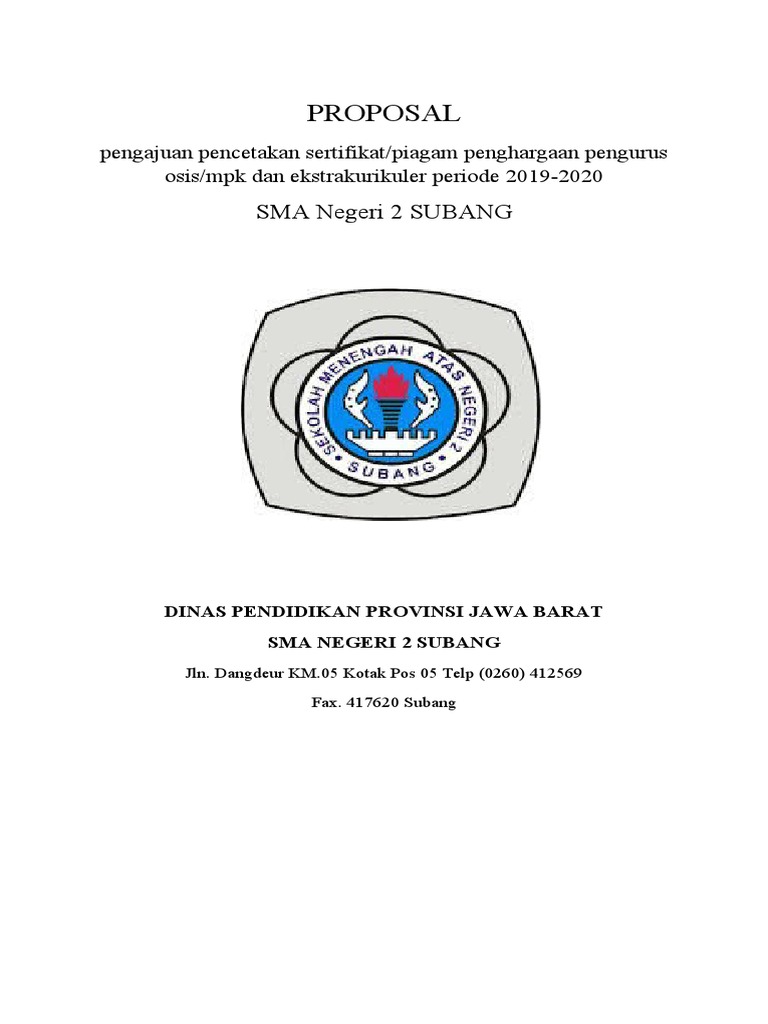 Proposal Pencetakan Sertifikat | PDF