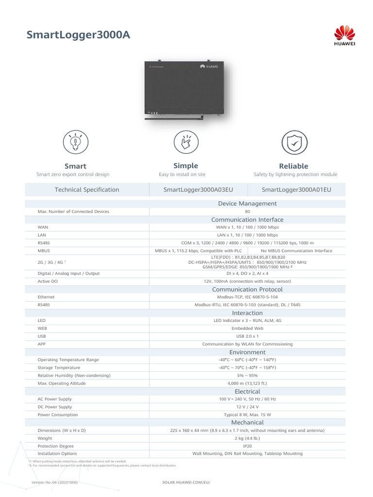 Smart Logger 3000 A | PDF | Lte (Telecommunication) | 4 G