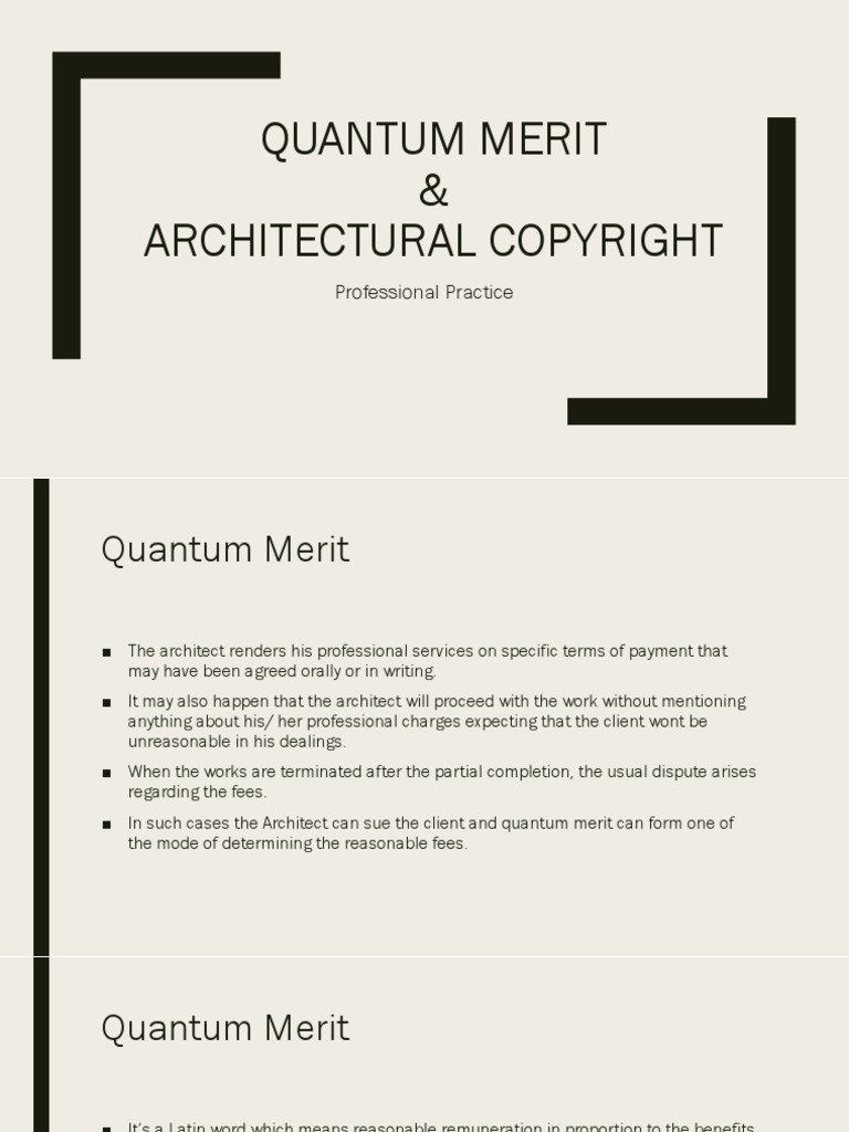 Quantum Merit & Architectural Copyright | PDF | Copyright | Copyright ...