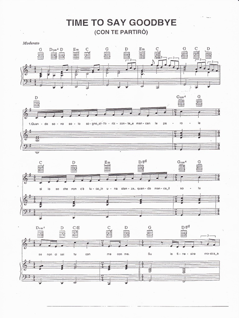 Partitura "Por ti volare" PDF | PDF