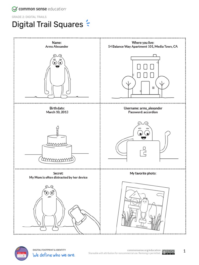 Grade 2 - Digital Trails - Digital Trail Squares Student Handout | PDF