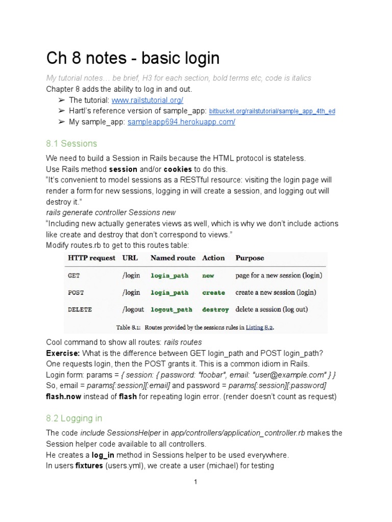 CH 8 Notes - Basic Login: 8.1 Sessions | PDF | Login | Information ...