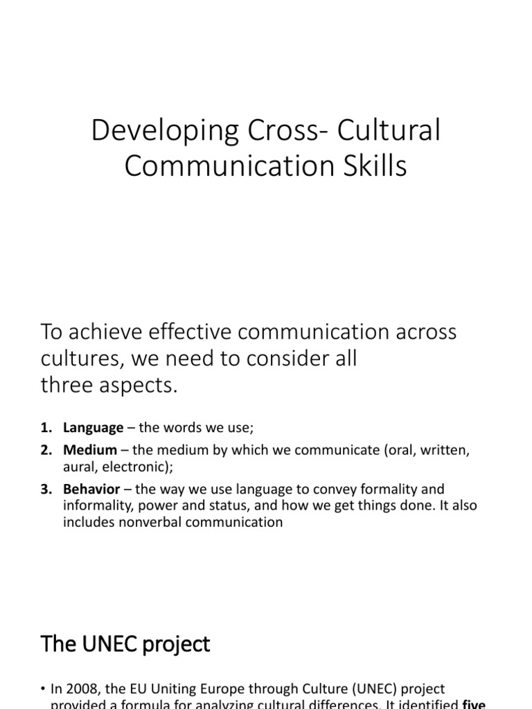 Developing Cross - Cultural Communication Skills | PDF | Communication ...