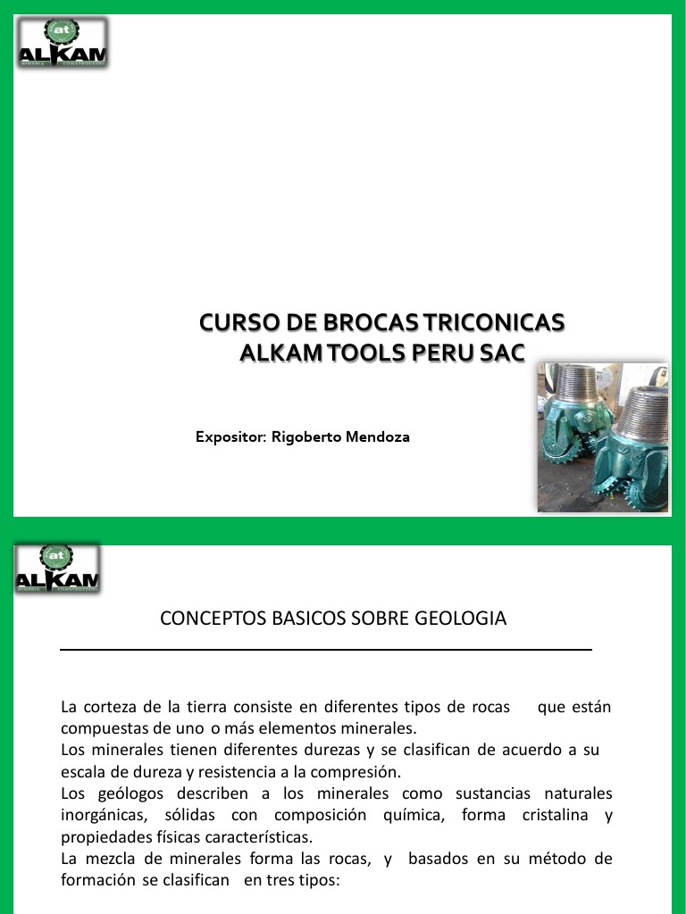 Curso de Perforacion 2021 Triconos Alkam | PDF | Roca ígnea | Roca ...
