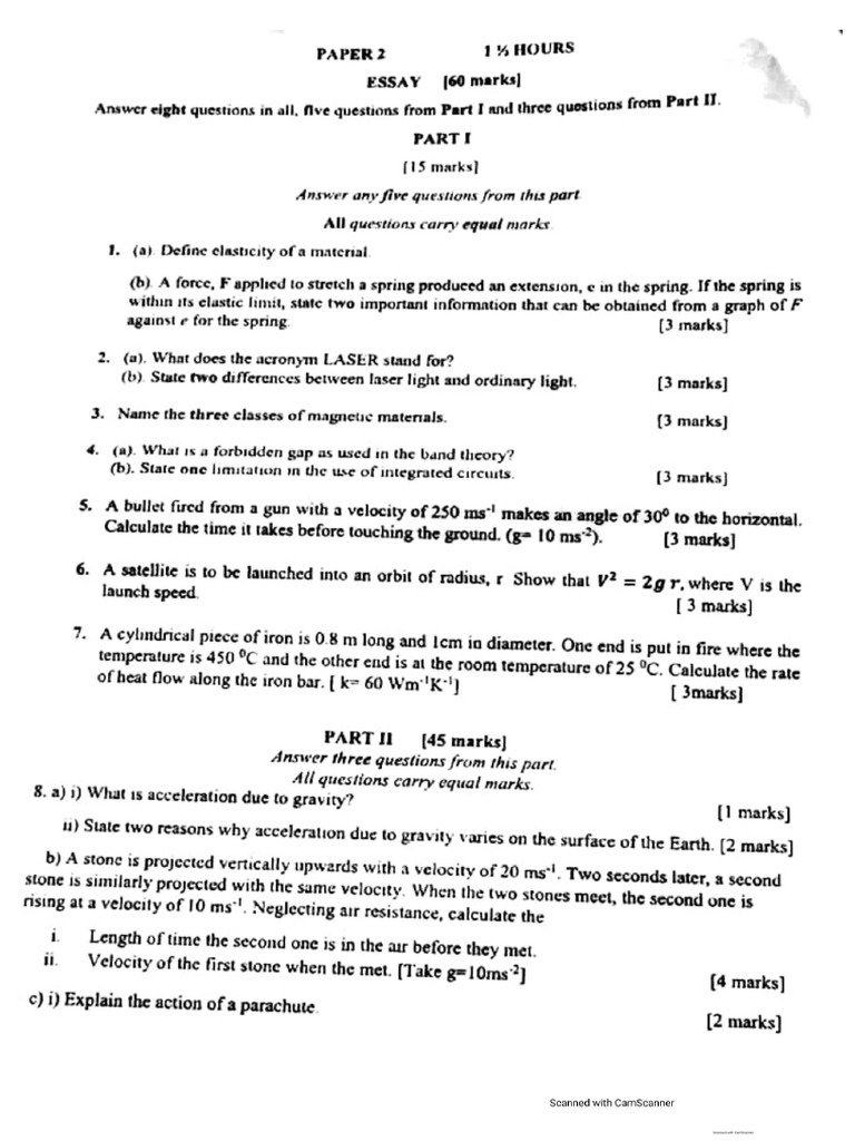 2021 Wassce Physics | PDF