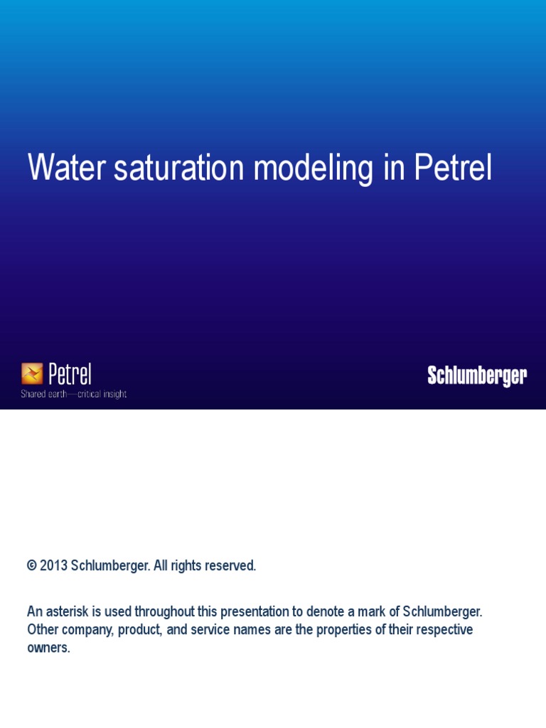 Petrel Water Saturation Guide | PDF