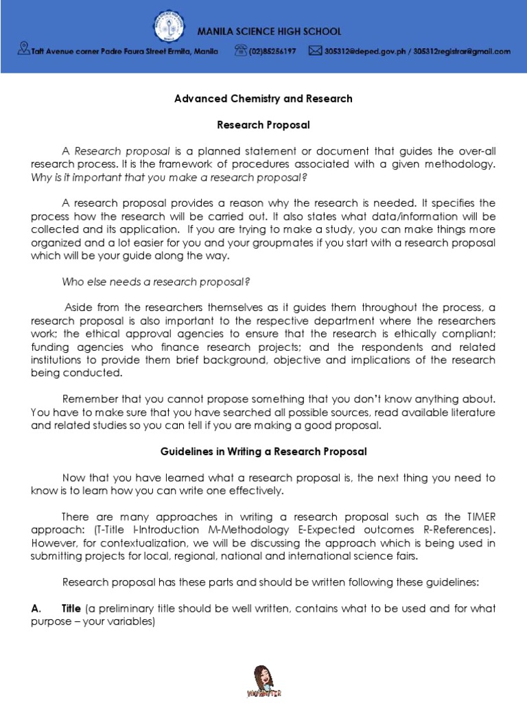Advanced Chemistry and Research Research Proposal: Why Is It Important ...