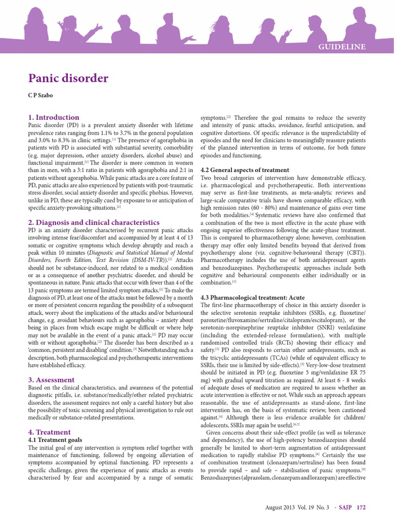 Panic Disorder: Guideline | PDF | Antidepressant | Panic Disorder