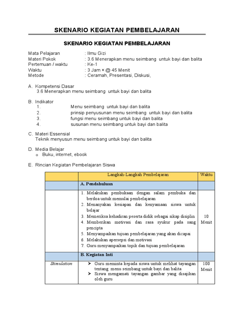 Skenario Pembelajaran | PDF