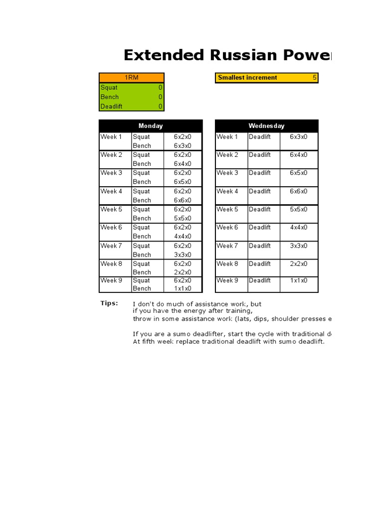Extended Russian Power Routine: Smallest Increment | PDF | Teaching ...