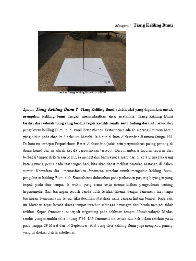Mengenal Tiang Keliling Bumi | PDF
