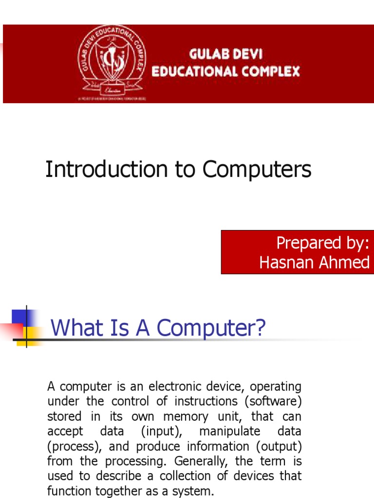 An Introduction to the Fundamental Components and Uses of Computers | PDF | Input/Output ...