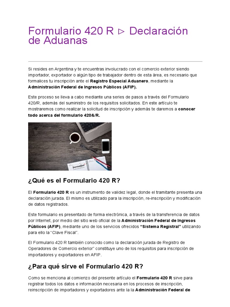 Formulario 420 R Declaración de Aduanas | PDF | aduana | El comercio ...